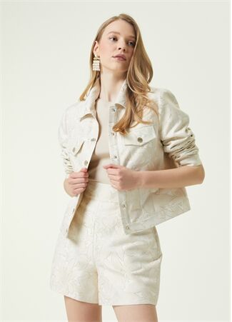 Beymen Club Kadın Bej Çiçek Jakarlı Ceket 34