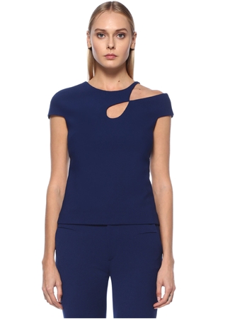 Roland Mouret Kadın Lacivert Asimetrik Kesim Detaylı Kısa Kol Bluz 2 US Roland Mouret Kadın Lacivert Asimetrik Kesim Detaylı Kısa Kol Bluz 2 US