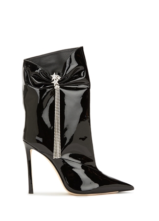 Jimmy Choo Kadın Siyah Taşlı Aksesuar Detaylı Deri Bot 36 EU