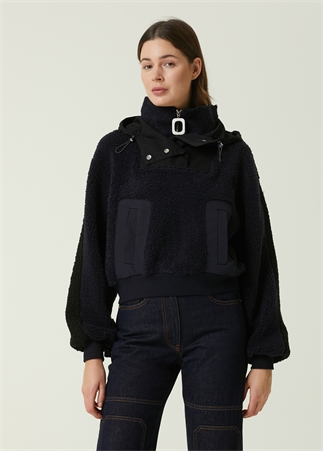 Jw Anderson Kadın Lacivert Kapüşonlu Garnili Sweatshirt S EU Jw Anderson Kadın Lacivert Kapüşonlu Garnili Sweatshirt S EU
