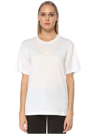 Dolce&Gabbana Kadın Beyaz Logo Nakışlı T-shirt 42 IT