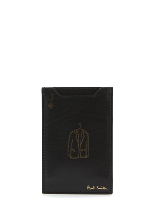 Paul Smith Erkek Siyah Geometrik Desenli Deri Kartlık EU Paul Smith Erkek Siyah Geometrik Desenli Deri Kartlık EU
