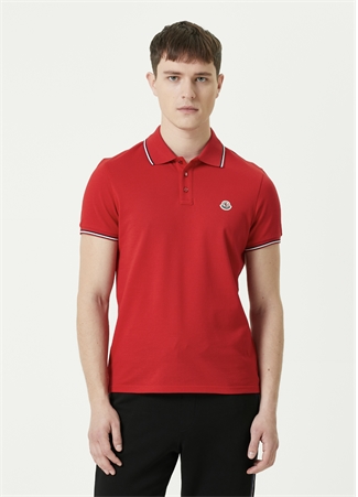 Moncler Erkek Kırmızı Polo Yaka T-shirt S EU Moncler Erkek Kırmızı Polo Yaka T-shirt S EU
