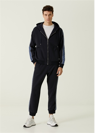 Versace Erkek Lacivert Logo Şerit Detaylı Jogger Eşofman S EU Versace Erkek Lacivert Logo Şerit Detaylı Jogger Eşofman S EU