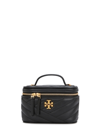 Tory Burch Kadın Siyah Kapitoneli Deri Makyaj Çantası EU Tory Burch Kadın Siyah Kapitoneli Deri Makyaj Çantası EU