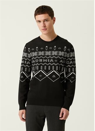 Academia Erkek Siyah Logo Jakarlı Kazak XS EU