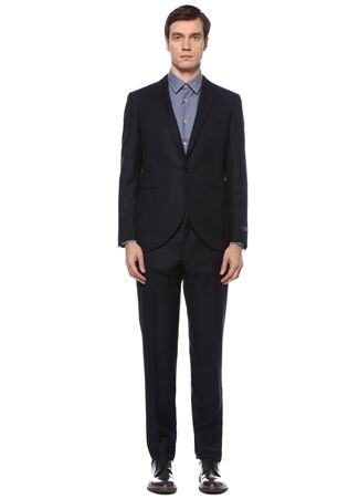 Pal Zileri Erkek Lacivert Çift Yaka Detaylı Yün Takım Elbise 54 IT