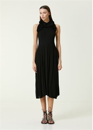 Zimmermann Kadın Siyah Fırfır Detaylı Midi Elbise US