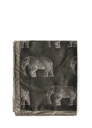 Mxhome Gri Fil Baskılı Kadife Battaniye Çok Renkli