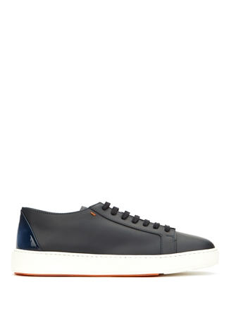 Santoni Sport Erkek Lacivert Logolu Deri Sneaker UK Santoni Sport Erkek Lacivert Logolu Deri Sneaker UK