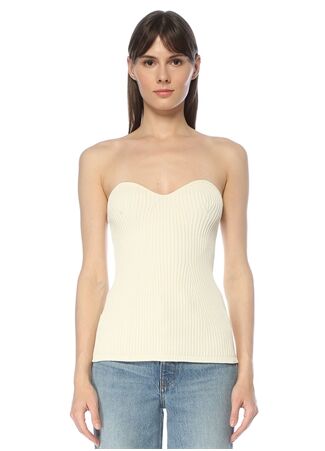 Khaite Kadın Ekru Dokulu Bluz Bej M EU