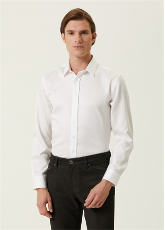 Network Erkek Slim Fit Beyaz Gömlek 38 EU Network Erkek Slim Fit Beyaz Gömlek 38 EU