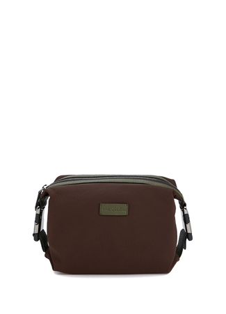 Pal Zileri Erkek Kahverengi Logolu Çizgi Dokulu Çanta EU