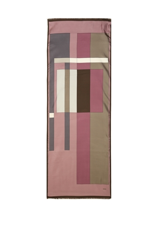 Pal Zileri Erkek Colorblocked Geometrik Desenli İpek Atkı Bordo EU Pal Zileri Erkek Colorblocked Geometrik Desenli İpek Atkı Bordo EU