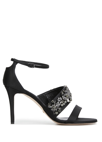 Beymen Collection Kadın Siyah Taş İşlemeli Saten Gece Ayakkabısı 37