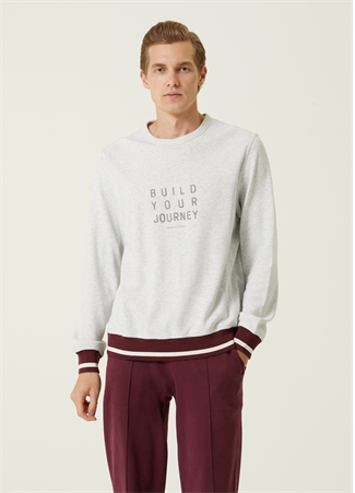 Brunello Cucinelli Erkek Gri Bisiklet Yaka Şeritli Sweatshirt XL EU Brunello Cucinelli Erkek Gri Bisiklet Yaka Şeritli Sweatshirt XL EU
