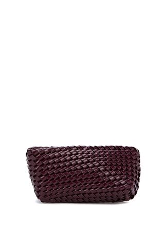 Bottega Veneta Kadın Mürdüm Örgü Dokulu Deri El Portföyü Mor EU