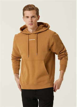Sandro Erkek Camel Kapüşonlu Sweatshirt Kahverengi L EU