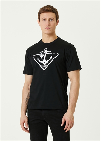 Prada Erkek Siyah Kontrast Figürlü Logolu T-shirt L EU Prada Erkek Siyah Kontrast Figürlü Logolu T-shirt L EU
