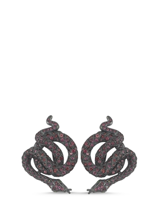 AIDA Kadın Coiled Serpent Kristal Taşlı Rhodolite Gümüş Rengi Küpe Gri EU AIDA Kadın Coiled Serpent Kristal Taşlı Rhodolite Gümüş Rengi Küpe Gri EU