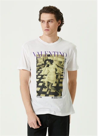 Valentino Erkek Beyaz Figür Baskılı Logolu T-shirt S Eu Valentino Erkek Beyaz Figür Baskılı Logolu T-shirt S Eu