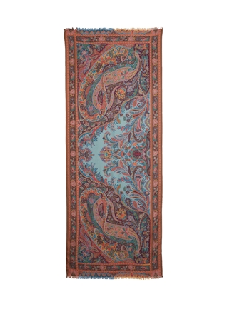 Etro Kadın Bordo Mavi Etnik Desenli Kaşmir Şal Lacivert EU Etro Kadın Bordo Mavi Etnik Desenli Kaşmir Şal Lacivert EU