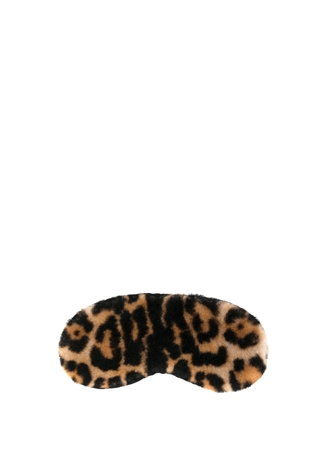 Yves Salomon Kadın Leopar Desenli Göz Bandı Kahverengi EU