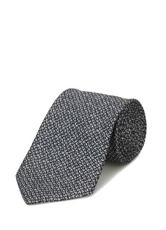Pal Zileri Erkek Gri Mikro Desenli İpek Kravat EU