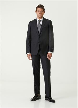 Pal Zileri Erkek Antrasit Kelebek Yaka Yün Takım Elbise Gri 48 IT