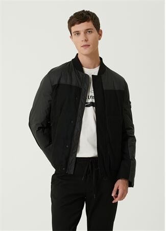 Academia Erkek Siyah Dik Yaka Kapitone Detaylı Yün Mont 46 IT