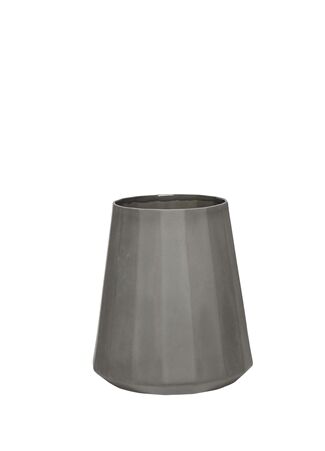 Hübsch Gri Çizgi Dokulu Porselen Vazo