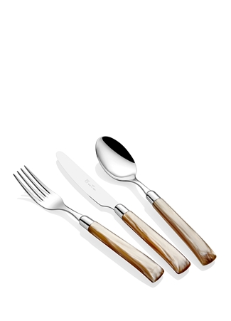 Rivadossi Giada Kahverengi 75 Parça Çatal Bıçak Takımı Altın Rengi