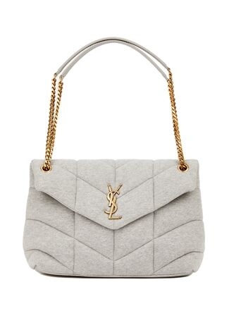 Kadın Puffer Medium Gri Kapitoneli Omuz Çantası Eu