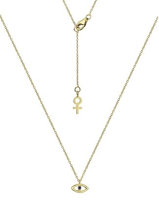 Her Story Kadın Göz Detaylı Altın Rengi Kolye EU