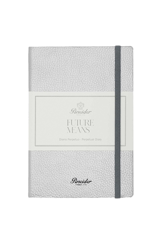 Pineider Erkek Silver Yazı Kabartmalı Defter Gri EU Pineider Erkek Silver Yazı Kabartmalı Defter Gri EU