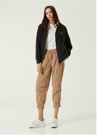 Brunello Cucinelli Kadın Bej Paçası Fermuarlı Kargo Pantolon S EU