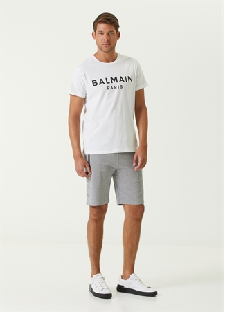 Balmain Erkek Gri Beli Kordonlu Logolu Bermuda M EU Balmain Erkek Gri Beli Kordonlu Logolu Bermuda M EU