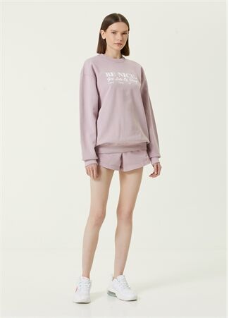 Sporty & Rich Kadın Lila Logolu Şort Pembe S EU Sporty & Rich Kadın Lila Logolu Şort Pembe S EU