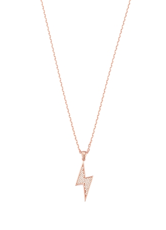 AtolyeWolf Erkek Rose Gold Şimşek Formlu Taşlı Gümüş Rengi Kolye Pembe EU AtolyeWolf Erkek Rose Gold Şimşek Formlu Taşlı Gümüş Rengi Kolye Pembe EU