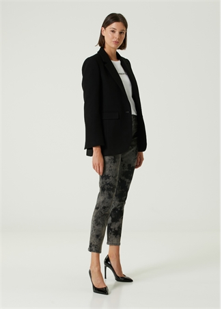 Academia Kadın Siyah Tek Düğmeli Yün Ceket 42 Academia Kadın Siyah Tek Düğmeli Yün Ceket 42