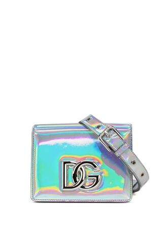 Dolce&Gabbana Kadın 3,5 Silver Deri Omuz Çantası Gri EU