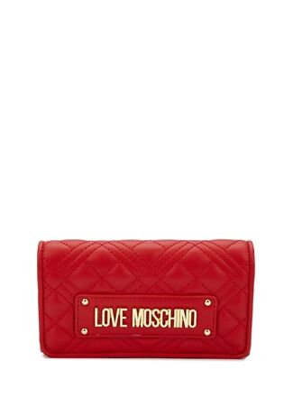 Love Moschino Kadın Kırmızı Kapitoneli Logolu Cüzdan EU