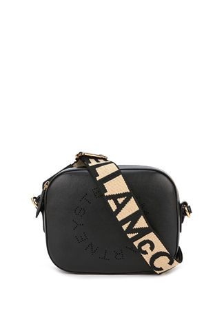 Stella McCartney Kadın Siyah Logolu Omuz Çantası EU