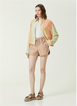 Stella Mccartney Kadın Bej Suni Deri Şort 42 It Stella Mccartney Kadın Bej Suni Deri Şort 42 It