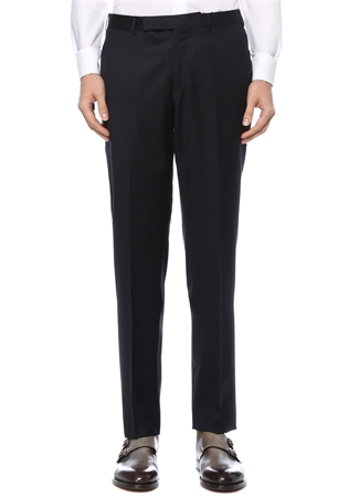Zegna Erkek Lacivert Normal Bel Dar Paça Yün Pantolon 52 IT Zegna Erkek Lacivert Normal Bel Dar Paça Yün Pantolon 52 IT