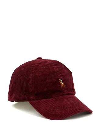 Polo Ralph Lauren Erkek Bordo Logolu Çizgi Dokulu Şapka EU