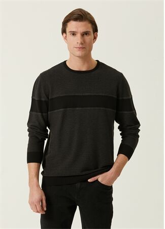 Network Erkek Slim Fit Siyah Kazak S EU