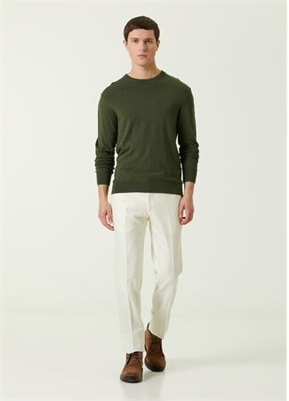 Pal Zileri Erkek Beyaz Yün Pantolon 48 IT