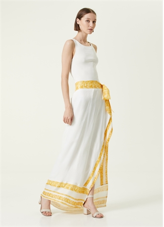 Raisa Vanessa Kadın Beyaz Sarı Şeritli Maksi Etek 36 EU Raisa Vanessa Kadın Beyaz Sarı Şeritli Maksi Etek 36 EU