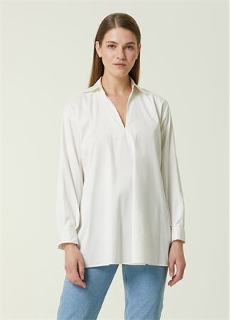 Beymen Club Kadın Beyaz Gömlek Yaka Bluz XS